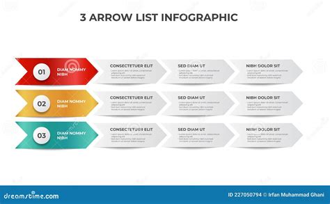 List Of Arrow Process Diagram Infographic Element Template Vector Stock Vector Illustration