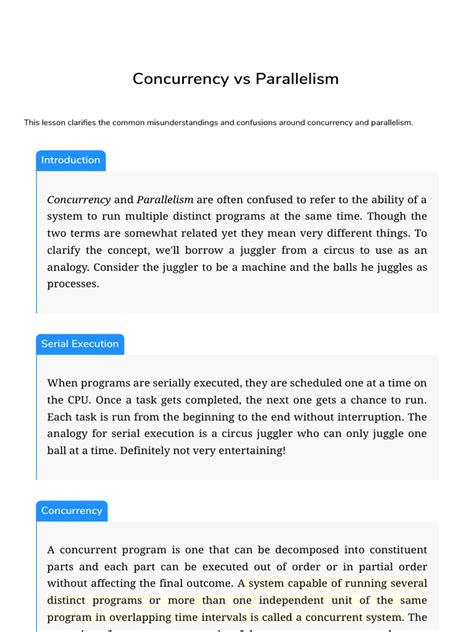 3 Concurrency Vs Parallelism Pdf Parallel Computing Operating System