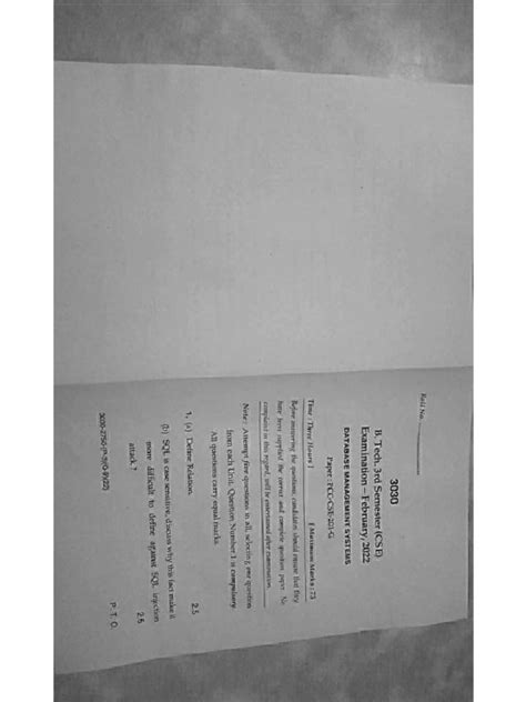 2022 b tech 3rd sem database management systems pdf