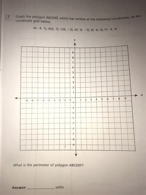 solved 1 graph the polygon abcdef which has coordinates on