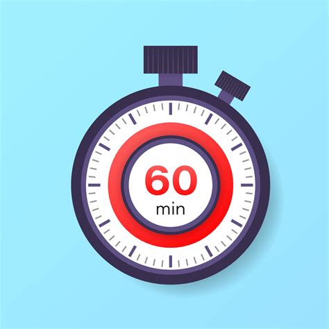 The 60 Minutes Timer Stopwatch Icon In Flat Style 36628127 Vector Art