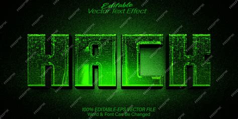 Premium Vector Hack Vector Text Effect Editable Alphabet Hacker Green