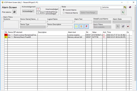 alarm notifications cms gem dcs documentation