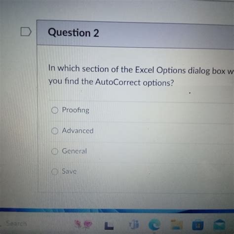 Solved Question 2in Which Section Of The Excel Options
