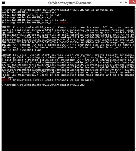 Articulate Chatbot Installation Error For Rasa Cannot Start Service