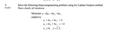 Solved Solve The Following Linear Programming Problem Using