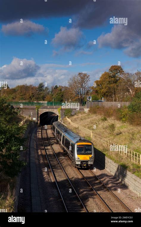 Chiltern Railways Class 168 Clubman Train Leaving Wolvercote Tunnel Oxford Uk With A