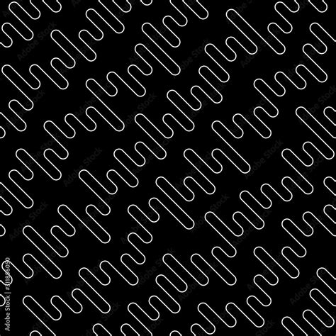 Line Art Zig Zag Seamless Pattern Black And White Vector Tileable Background Stock Vector