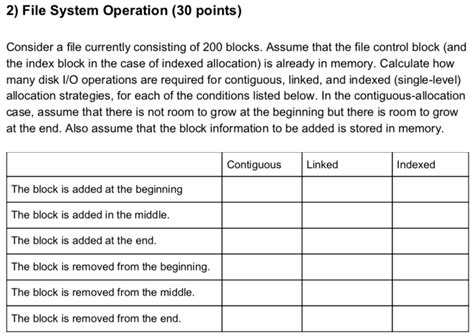 Solved 2 File System Operation 30 Points Consider A File