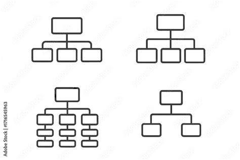 Organizational Chart Icon Set For Business Structure And Company Hierarchy Vector Mind Map And
