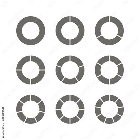 Piechart With Grey Segments Circle Section Template Pie Diagram Divided Into Gray Pieces
