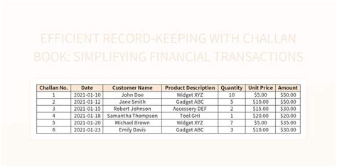 Free Challan Book Templates For Google Sheets And Microsoft Excel Slidesdocs