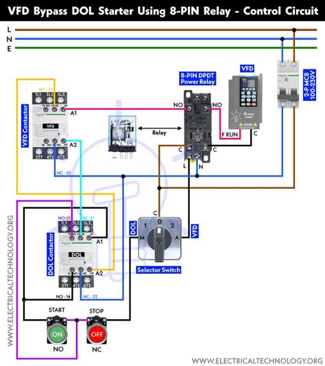 Vfd Bypass Dol Starter Power Wiring And Control Circuits Circuit