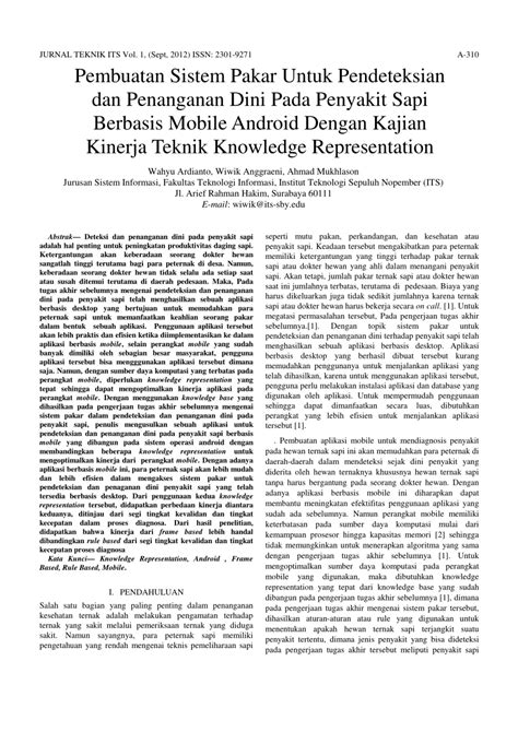 Pdf Pembuatan Sistem Pakar Untuk Pendeteksian Dan Penanganan Dini Pada Penyakit Sapi Berbasis