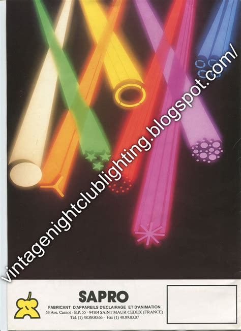 Vintage Night Club Lighting Sapro Catalogues