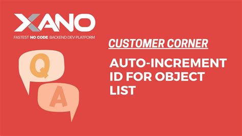 auto incrementing id for an object list customer corner youtube