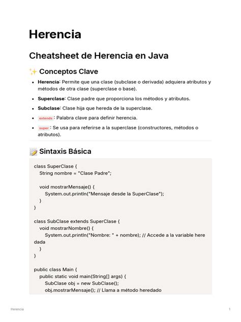 Herencia Pdf Herencia Programación Orientada A Objetos Objeto Informática