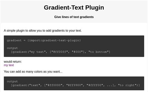 Gradient Text Plugin