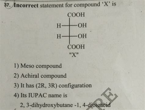 Incorrect Statement For Compound X Is R C O C O C O C O C O O M