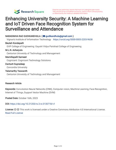 Pdf Enhancing University Security A Machine Learning And Iot Driven Face Recognition System