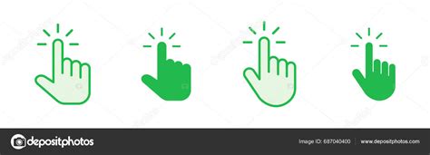 Hand Cursor Icon Set Cursor Icon Vector Hand Cursor Icon Stock Vector By Avastudio