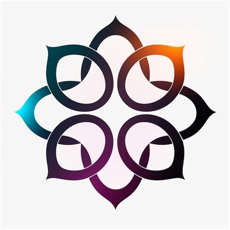 Premium Photo There Is A Stylized Design Of A Flower With A Colorful Background Generative Ai