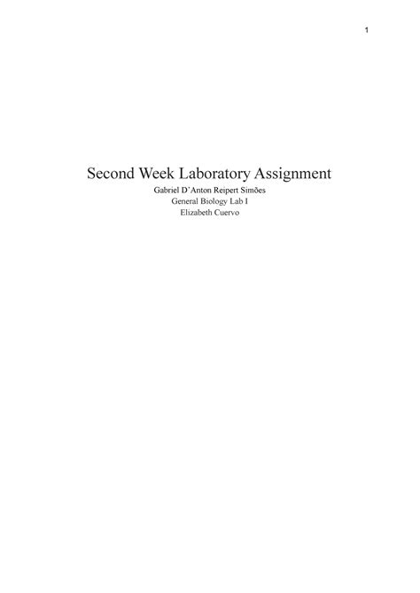Second Week Laboratory Assignment Second Week Laboratory Assignment Gabriel DAnton Reipert