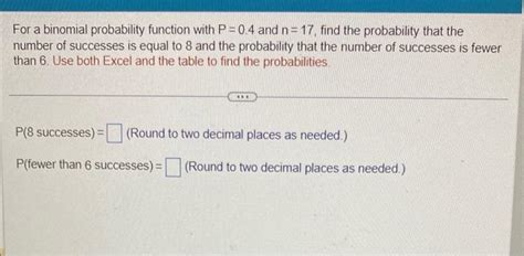 Solved For A Binomial Probability Function With P And Chegg