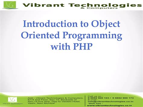 Php Introduction To Object Oriented Programming With Php Ppt Programming Languages Computing