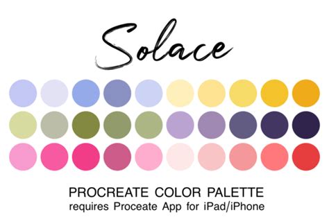 Solace Procreate Color Palette Graphic By Juliecampbelldesigns · Creative Fabrica