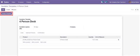 Odoo Quotation Template Odoo V Community Edition