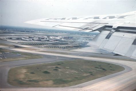 Aerial View Airplane Wing Pan Am Airlines Airport 1961 35mm Kodachrome