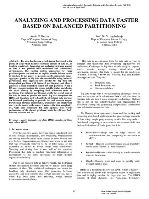 Analyzing And Processing Data Faster Bas Pdf Pdf Apache Hadoop Map Reduce
