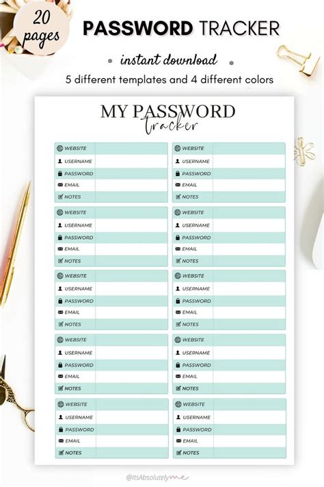 Password Organiser Password Tracker Password Book Password Keeper Password Journal Password