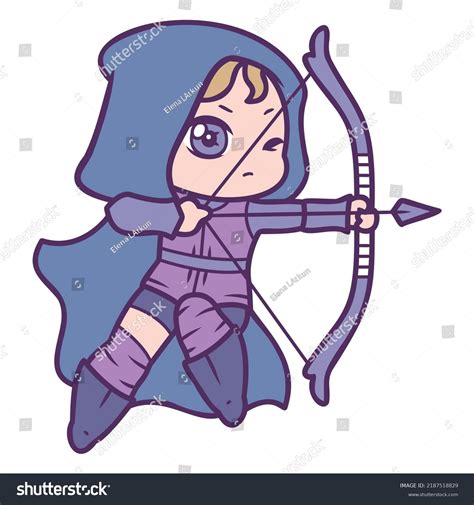 Chibi Archer Girl Character High Quality Stock Vector Royalty Free