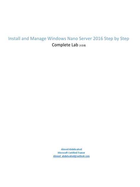 install and manage windows nano server 2016 step by step pdf hyper