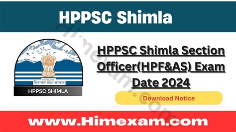 HPPSC Shimla Recruitment Notification Out For Section Officer HPF AS