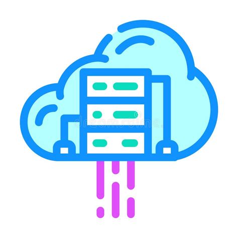 Cloud Computing Software Color Icon Vector Illustration Stock Vector Illustration Of Software