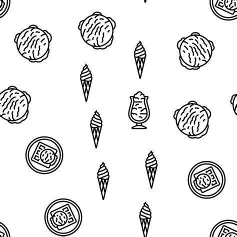 Ice Cream Delicious Dessert Food Vector Seamless Pattern 10279241