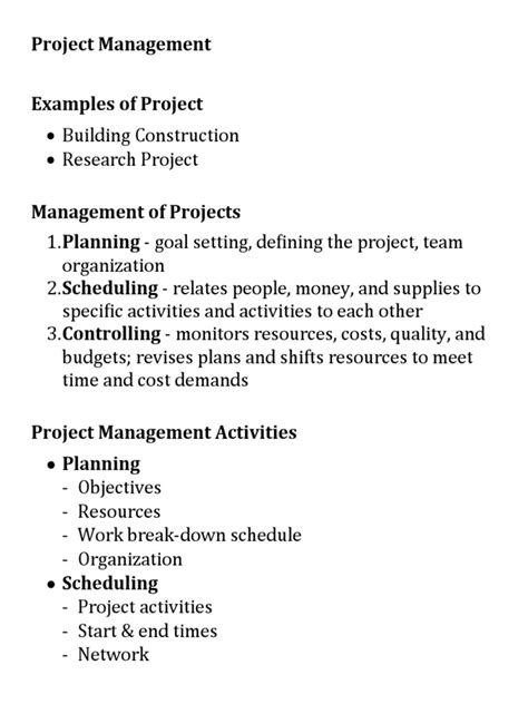 project management reviewerver3 pdf project management project