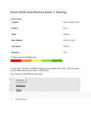 Excel 2016 Core Practice Exam 1 Training 3619 Docx Excel 2016 Core Practice Exam 1 Training