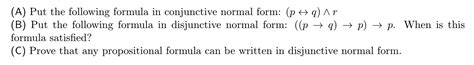 solved put the following formula in conjunctive normal form
