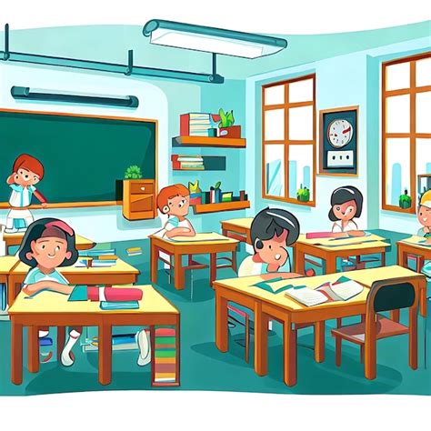 Premium Ai Image Classroom Of The School Without Student And Teacher