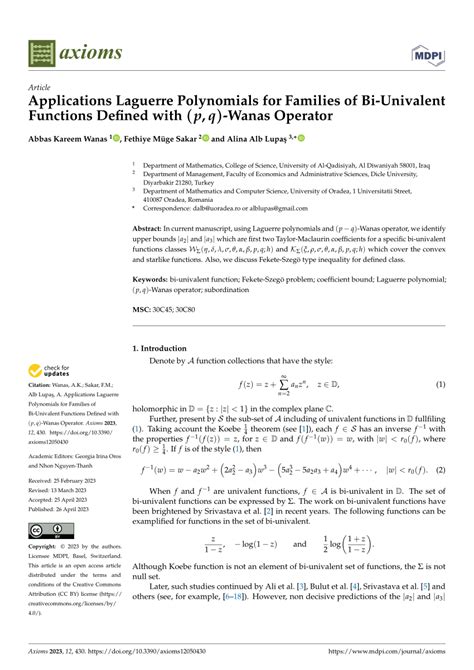 Pdf Applications Laguerre Polynomials For Families Of Bi Univalent Functions Defined With P