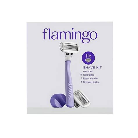 Flamingo Womens Razor Shaving Kit 1 Handle 11 Razor Blade Refills 1