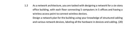 solved as a network architecture you are tasked with