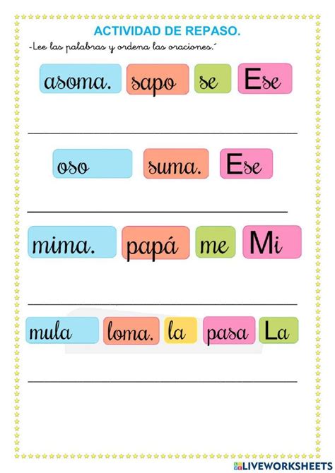 Actividad De Repaso M P S L Y T Worksheet In Teacher Planning Teacher Worksheets Babe