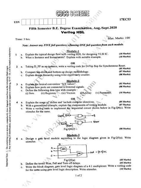 Vtu Question Papers Pdf Vhdl Hardware Description Language