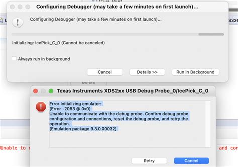 Launchxl F28379d Texas Instrument Xdsxx Usb Debug Probe0 Error C2000 Microcontrollers Forum