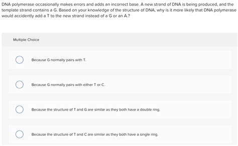 Solved Dna Polymerase Occasionally Makes Errors And Adds An